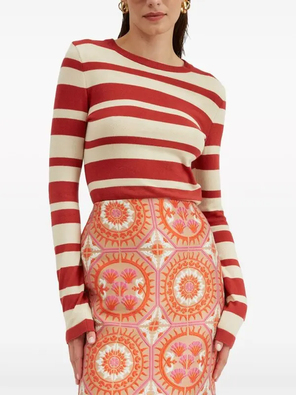 La DoubleJ Striped Cotton-cashmere Jumper - Neutrals