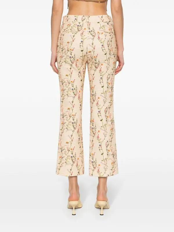 La DoubleJ 24/7 Floral Tweed Trousers - Neutrals