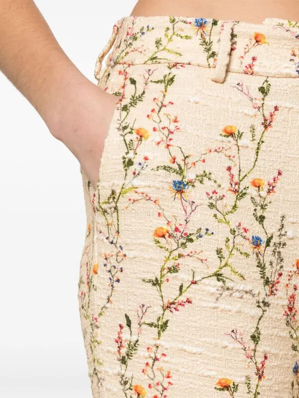 La DoubleJ 24/7 Floral Tweed Trousers - Neutrals