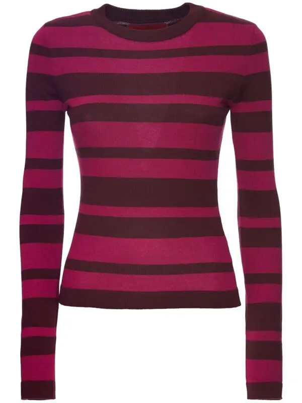La DoubleJ Striped Fine-knit Jumper - Purple