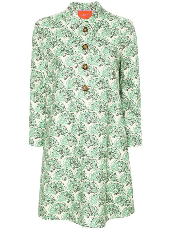 La DoubleJ Artemis Fans-jacquard Minidress - Green