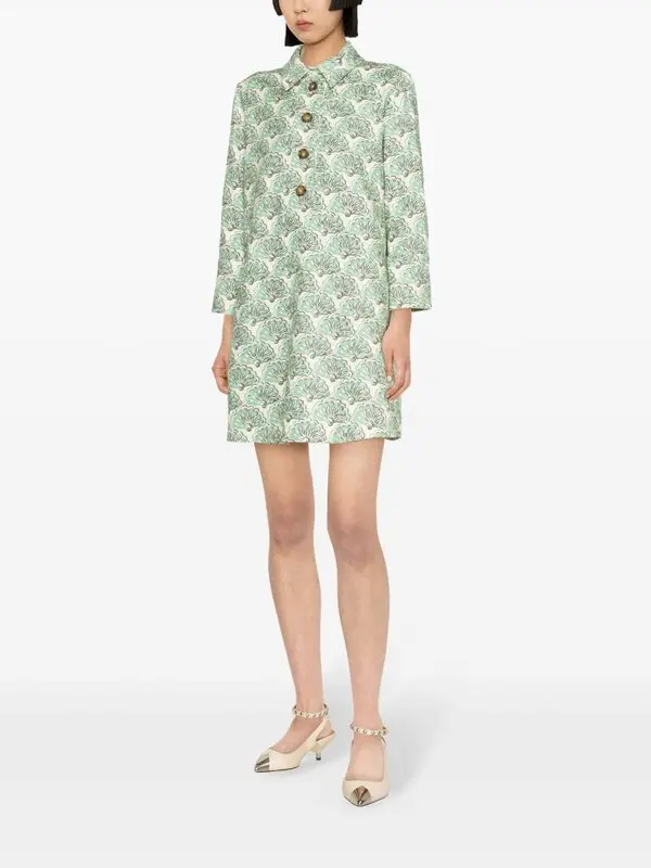 La DoubleJ Artemis Fans-jacquard Minidress - Green