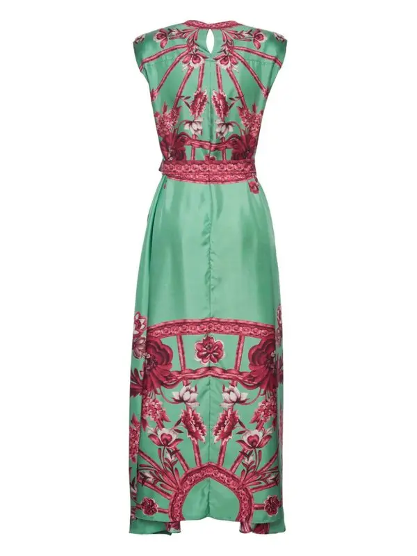 La DoubleJ San Carlo Printed Silk Dress - Green