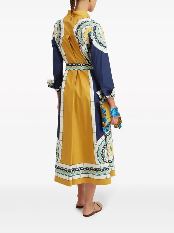 La DoubleJ Sundowner Printed Shirt Dress - Yellow