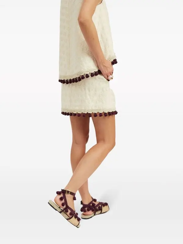 La DoubleJ Baia Jacquard Mini Skirt - Neutrals