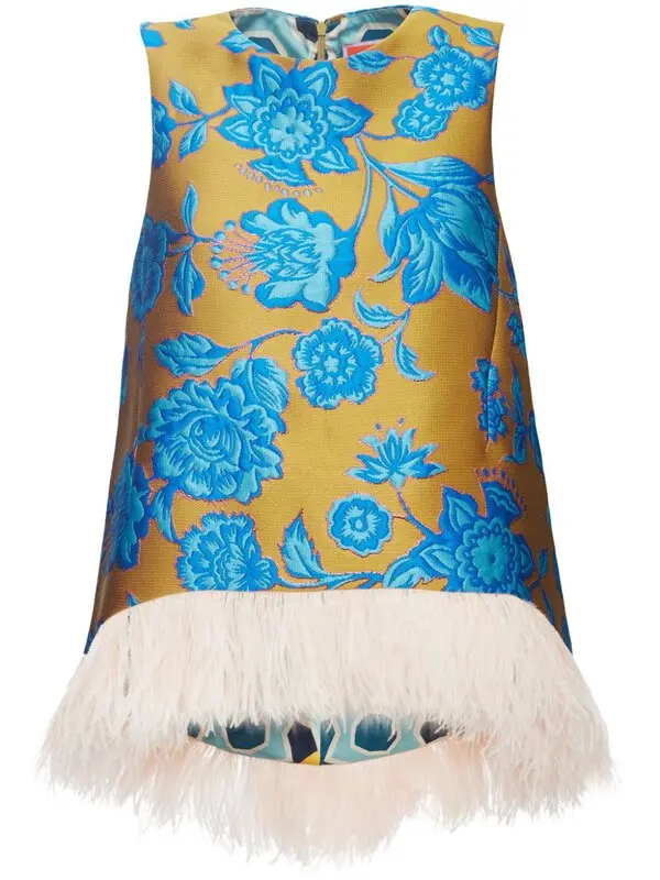 La DoubleJ La Scala Floral-jacquard Blouse - Yellow