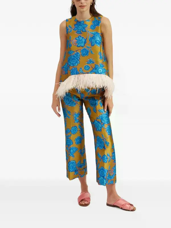 La DoubleJ La Scala Floral-jacquard Blouse - Yellow