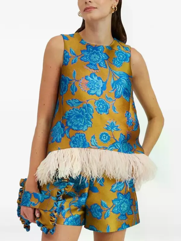 La DoubleJ La Scala Floral-jacquard Blouse - Yellow
