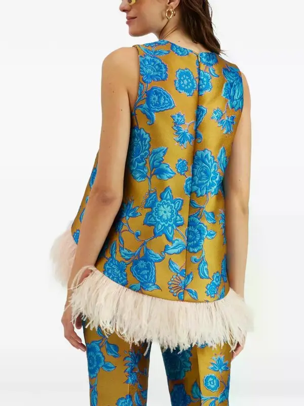 La DoubleJ La Scala Floral-jacquard Blouse - Yellow
