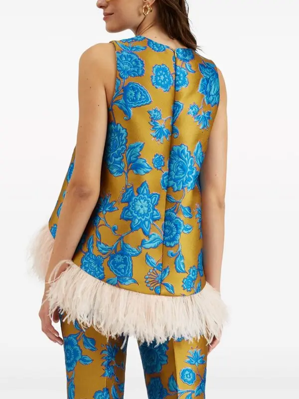La DoubleJ La Scala Floral-jacquard Blouse - Yellow