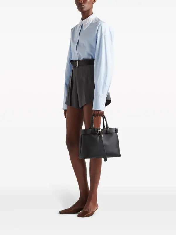 Prada Small Buckle Tote Bag - Black