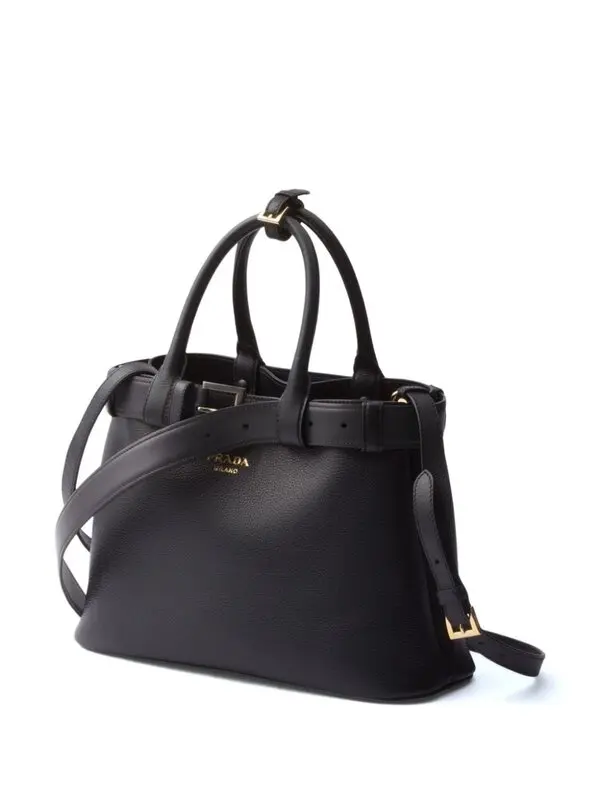 Prada Small Buckle Tote Bag - Black