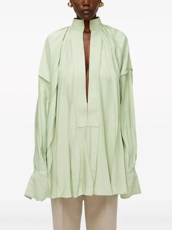 FERRAGAMO Split-neck Pleated Kaftan