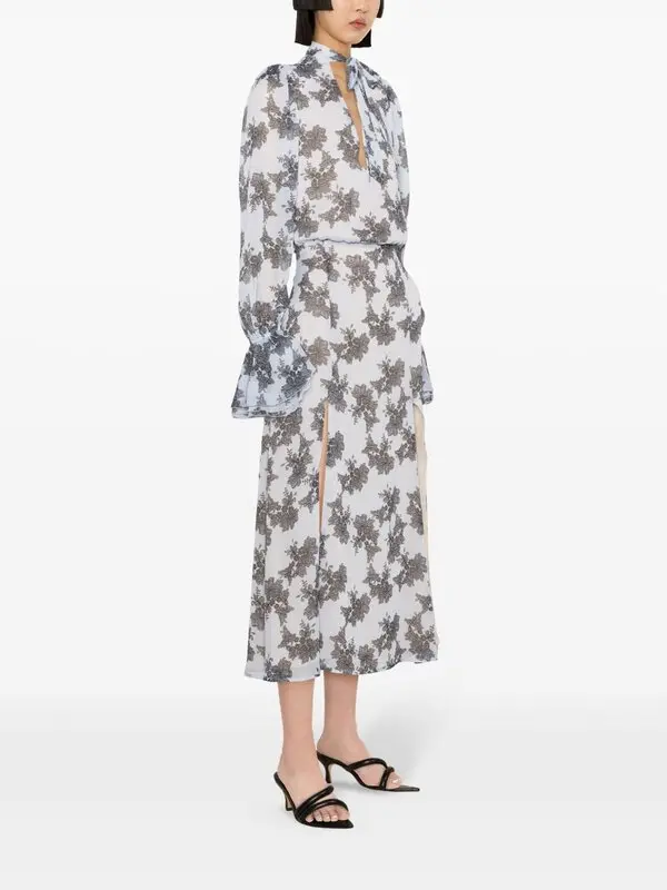 Buy ROTATE BY BIRGER CHRISTENSEN Floral-print Pliss Maxi Dress - Blue At  29% Off | Editorialist