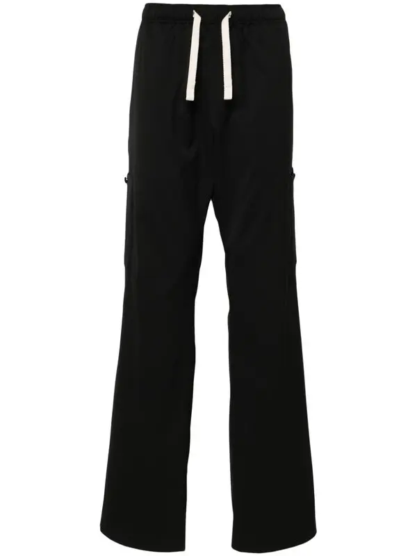 Palm Angels Drawstring Waist Wide-leg Trousers - Black