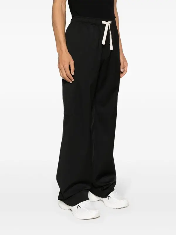 Palm Angels Drawstring Waist Wide-leg Trousers - Black