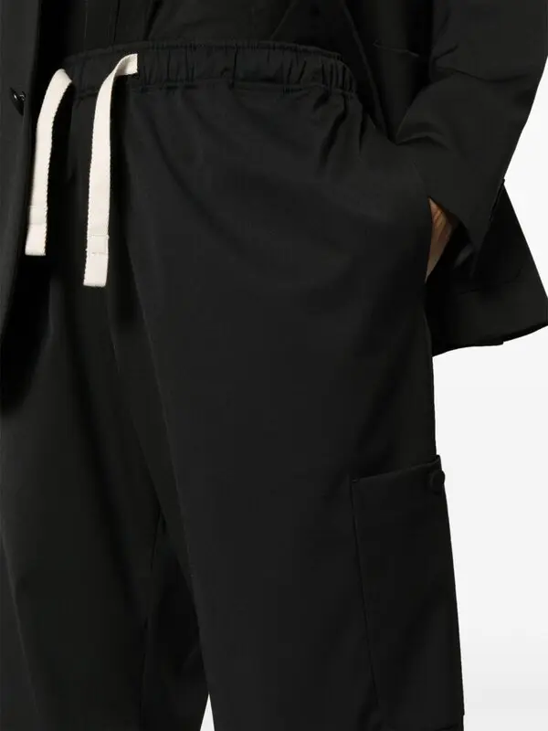 Palm Angels Drawstring Waist Wide-leg Trousers - Black