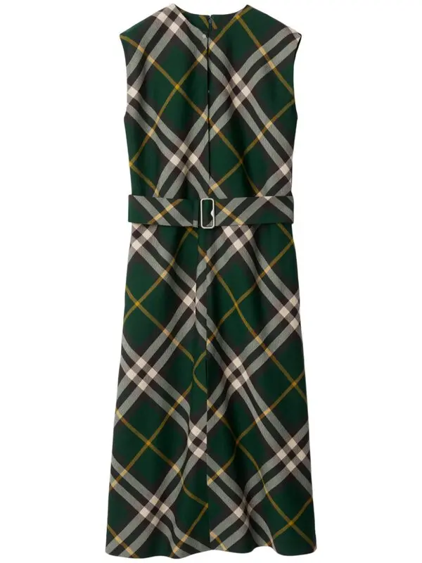 Burberry Nova Check Wool Midi Dress