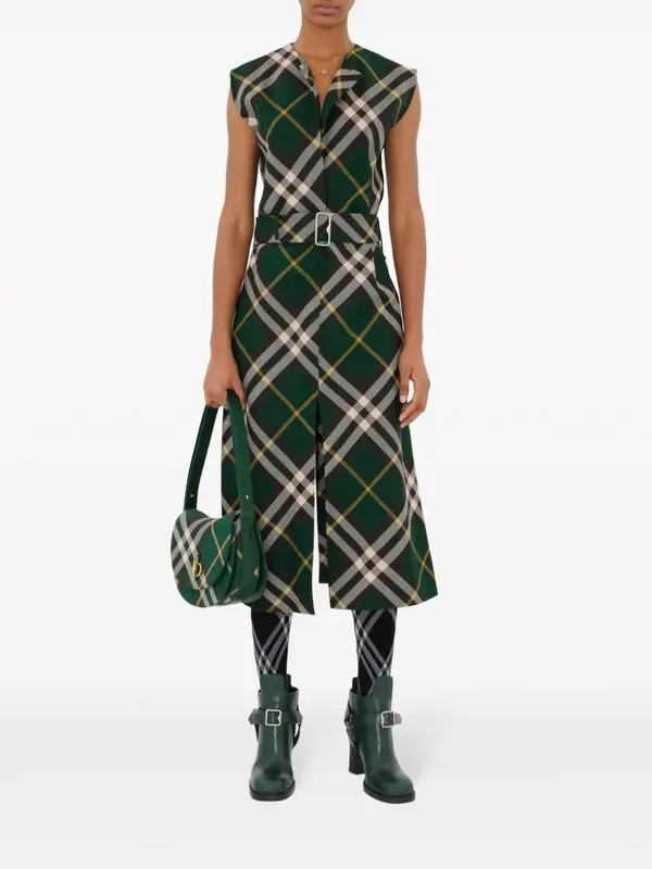 Burberry Nova Check Wool Midi Dress