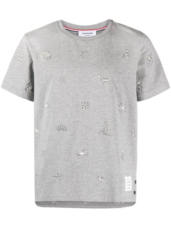 Thom Browne Embroidered Cotton T-shirt