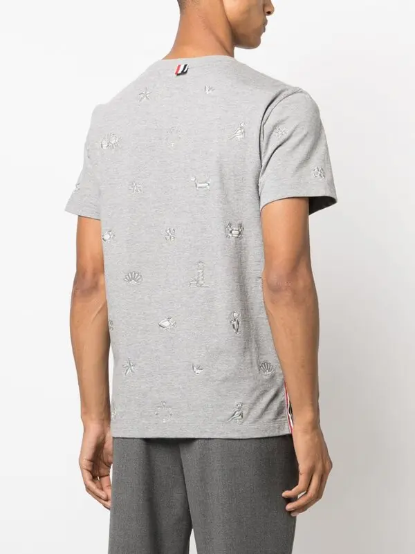 Thom Browne Embroidered Cotton T-shirt