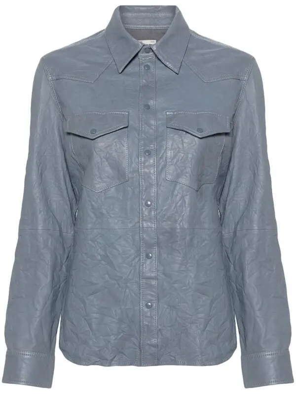 Zadig&Voltaire Thelma Crinkled Leather Shirt