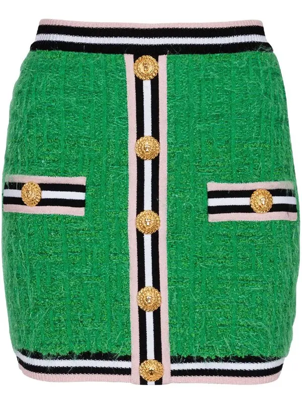 Balmain Monogram-jacquard Mini Skirt