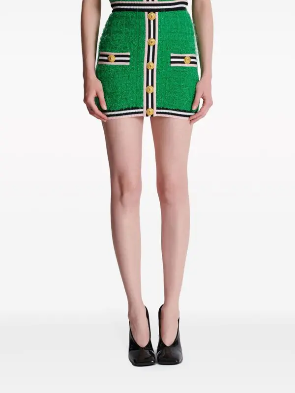 Balmain Monogram-jacquard Mini Skirt