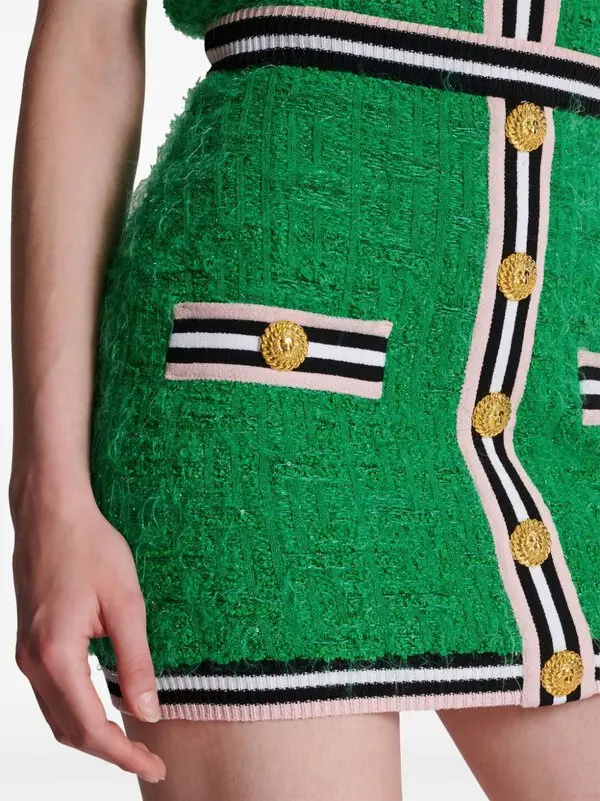 Balmain Monogram-jacquard Mini Skirt