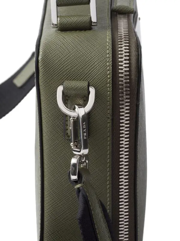 Prada Medium Brique Leather Messenger Bag - Green