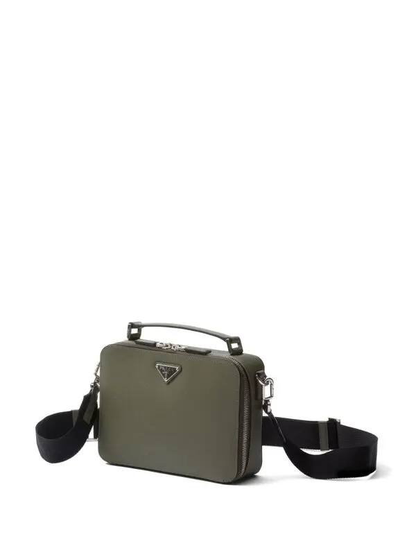 Prada Medium Brique Leather Messenger Bag - Green