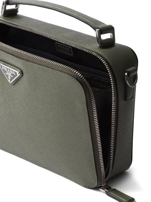 Prada Medium Brique Leather Messenger Bag - Green