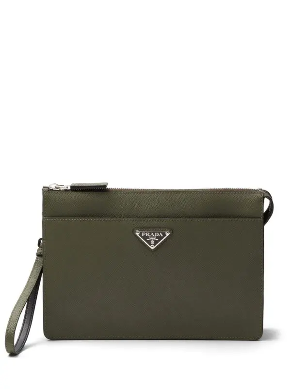Prada Saffiano Leather Pouch - Black