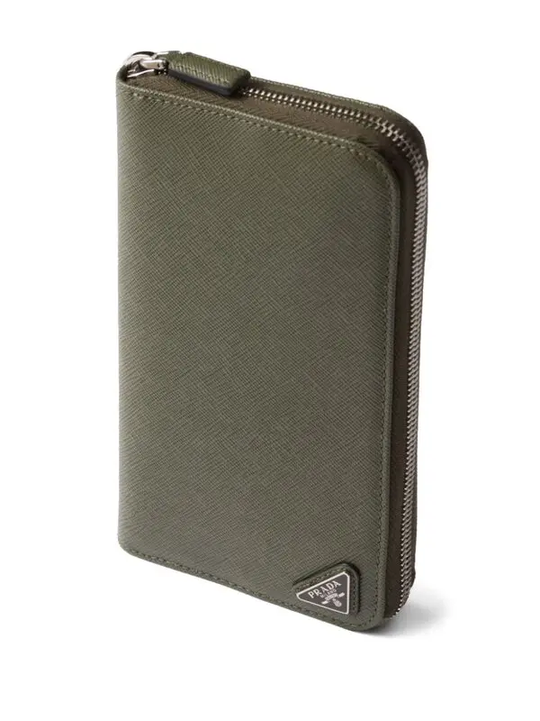Prada Logo-plaque Saffiano Leather Wallet