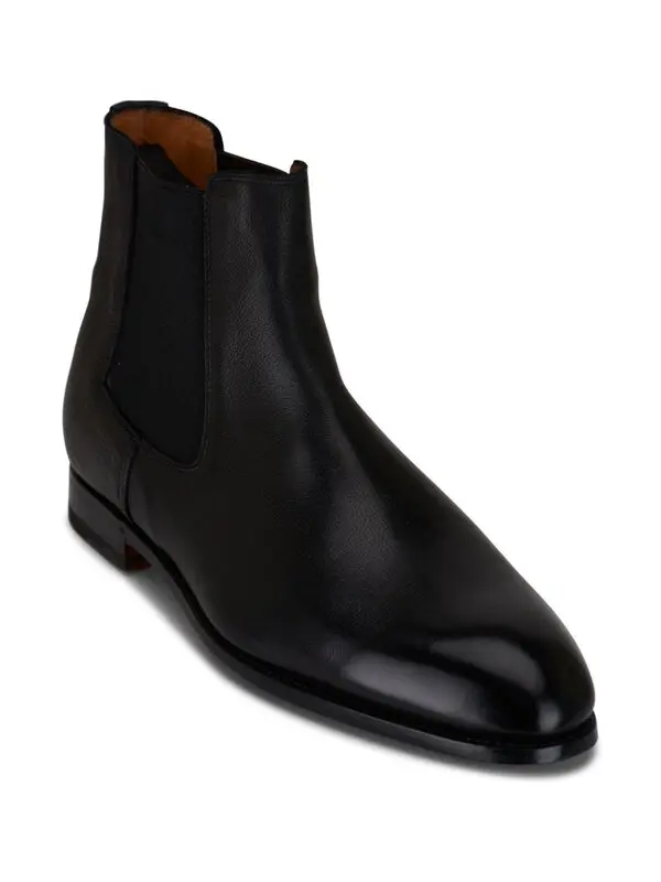 Bontoni Almond-toe Leather Chelsea Boots - Black