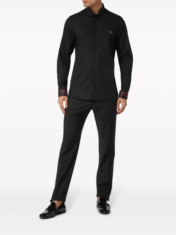 Philipp Plein Sugar Daddy Flame-trim Shirt - Black