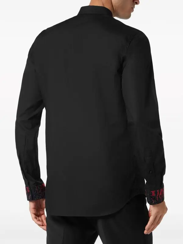 Philipp Plein Sugar Daddy Flame-trim Shirt - Black