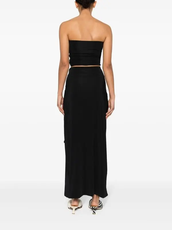 MAYGEL CORONEL Strapless Gathered Twist Detail Cropped Top