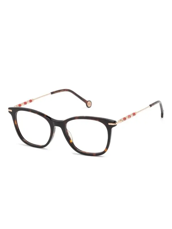 Carolina Herrera Square Frame Eyeglasses With Tortoiseshell Effect