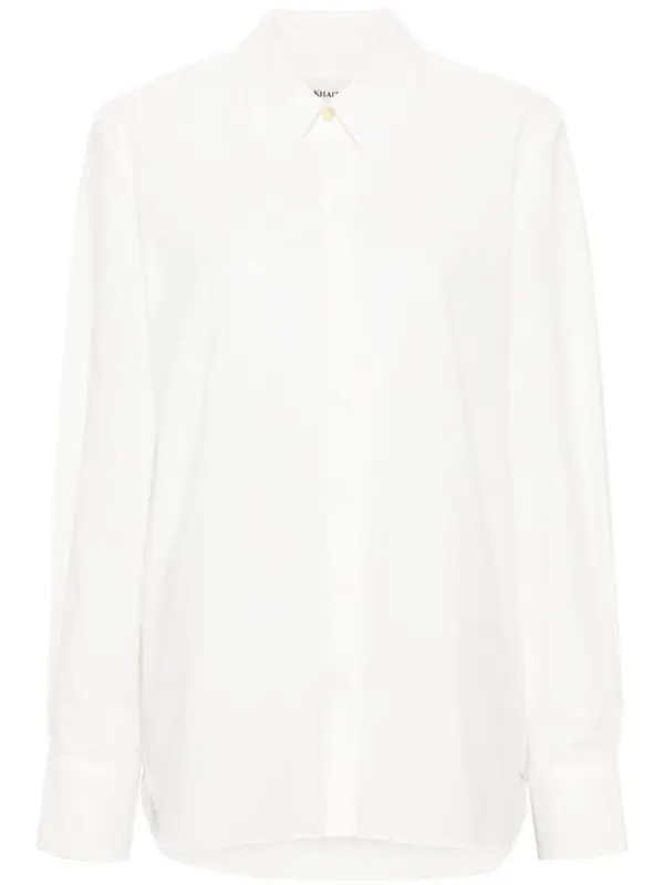 Khaite Pointed-collar Cotton Shirt - White