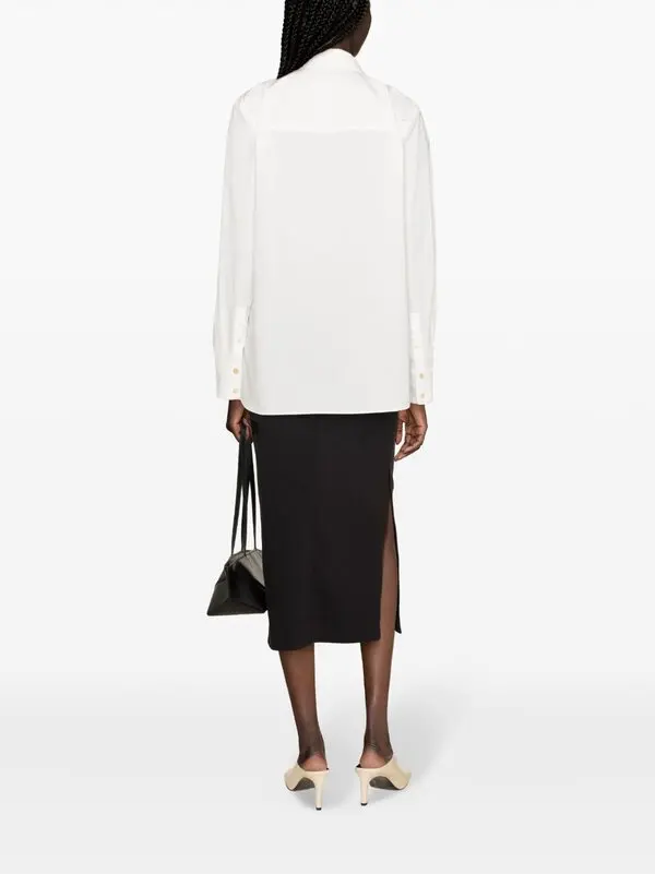 Khaite Pointed-collar Cotton Shirt - White