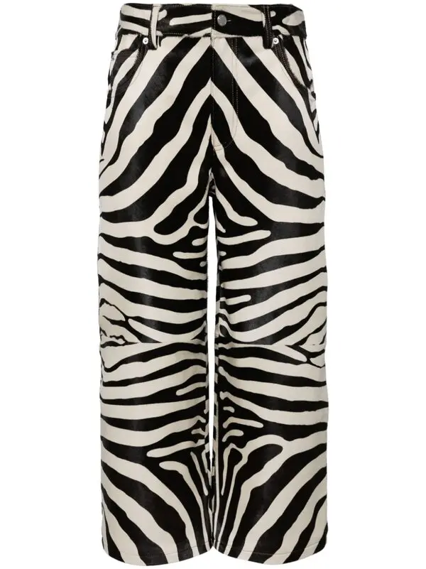 Alexander Wang Zebra-print Cropped Trousers