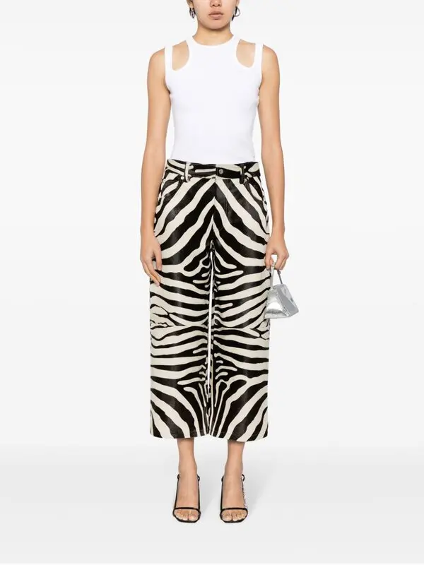 Alexander Wang Zebra-print Cropped Trousers