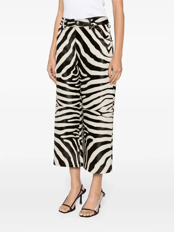 Alexander Wang Zebra-print Cropped Trousers