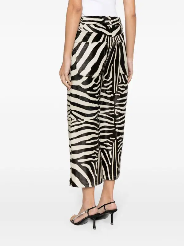 Alexander Wang Zebra-print Cropped Trousers