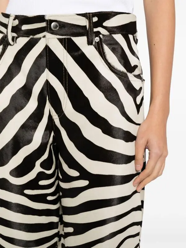 Alexander Wang Zebra-print Cropped Trousers