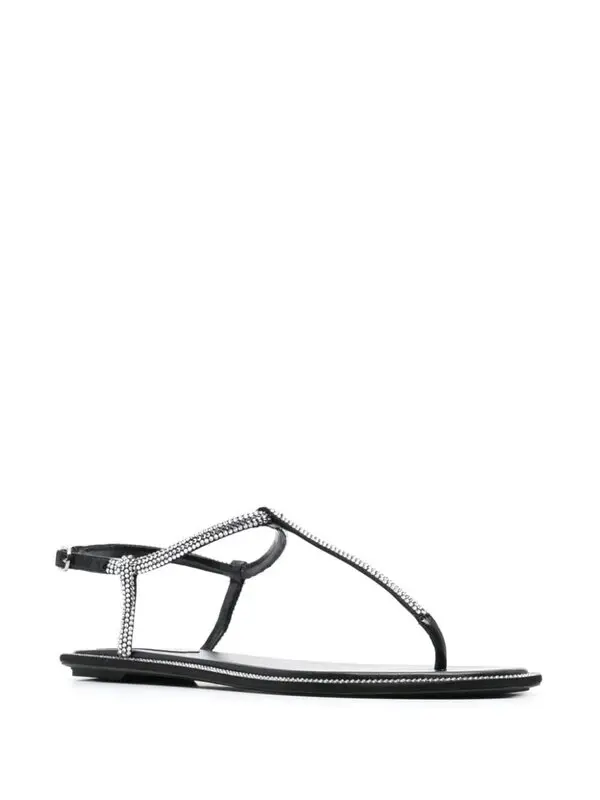 Rene Caovilla Diana Rhinestone-embellished Flat Sandals