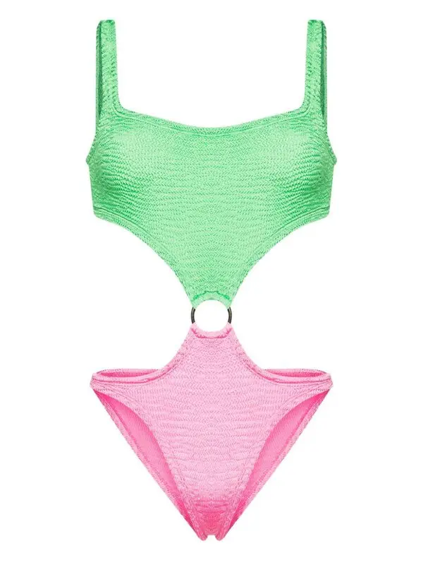 PARAMIDONNA Olivia Colour-block Crinkled Swimsuit - Pink