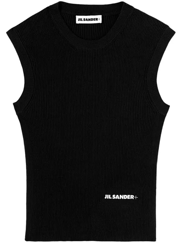 JIL SANDER Logo-print Vest Top - Black
