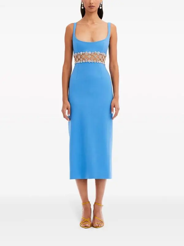 blue gold dress murder Maya Navy V Neckline Embellished Midi Dress – Maya Deluxe
